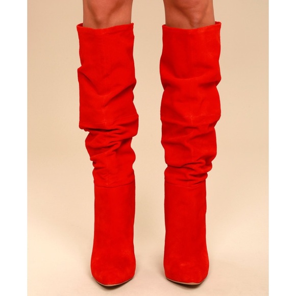 Steve Madden | Shoes | Steve Madden Carrie Red Suede Leather Boots 55 ...